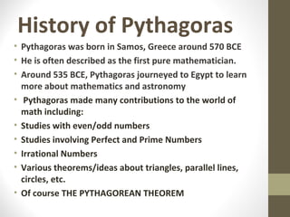 Pythagoras and square root new week5 | PPT