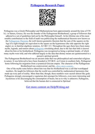 Pythagoras Essay | PDF