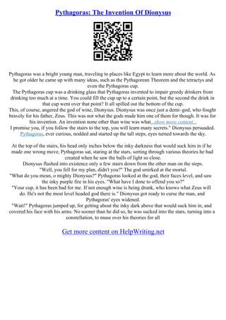 Pythagoras Essay | PDF