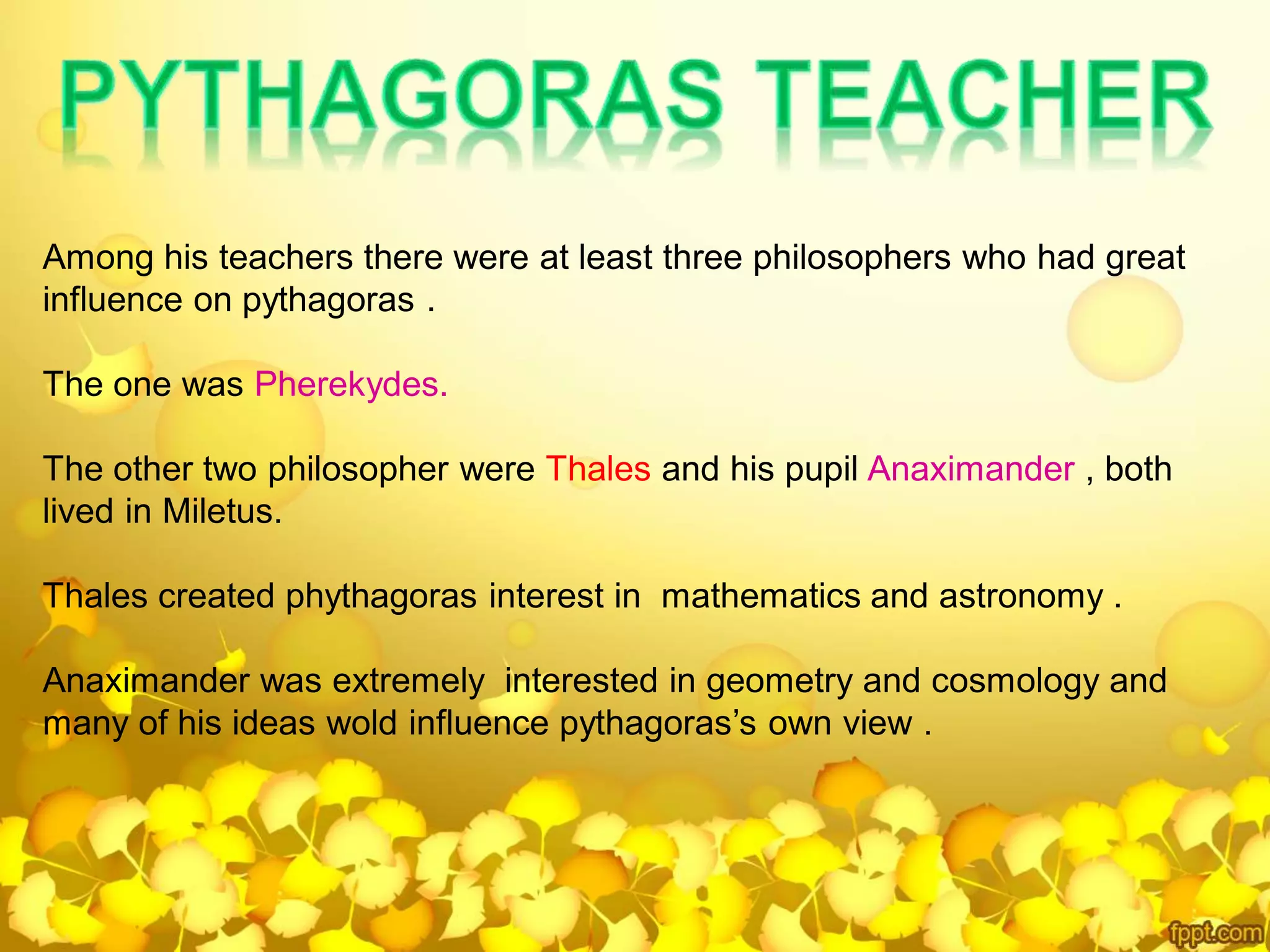 Pythagoras ( great mathematician ) | PDF