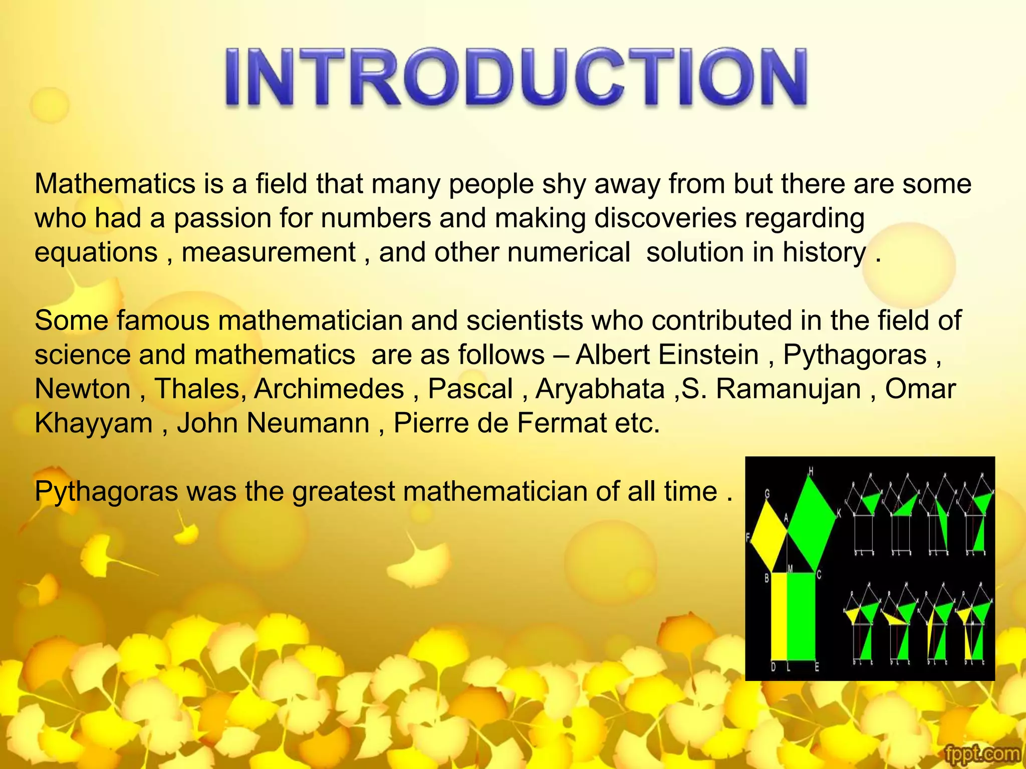 Pythagoras - the great mathematician | PPT