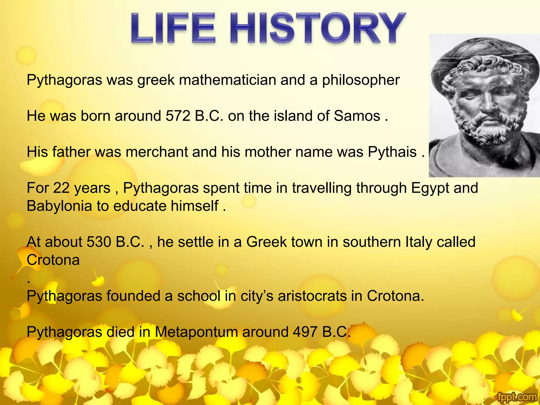 Pythagoras - the great mathematician | PPT