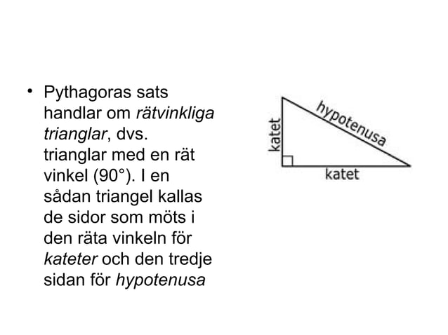 Pythagoras sats och kvadratroten | PPT