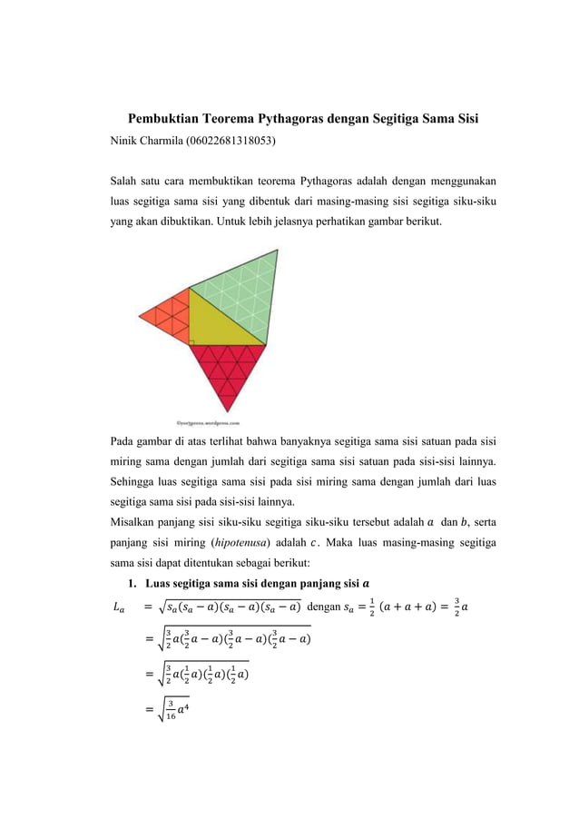 Pembuktian Teorema Pythagoras | DOCX