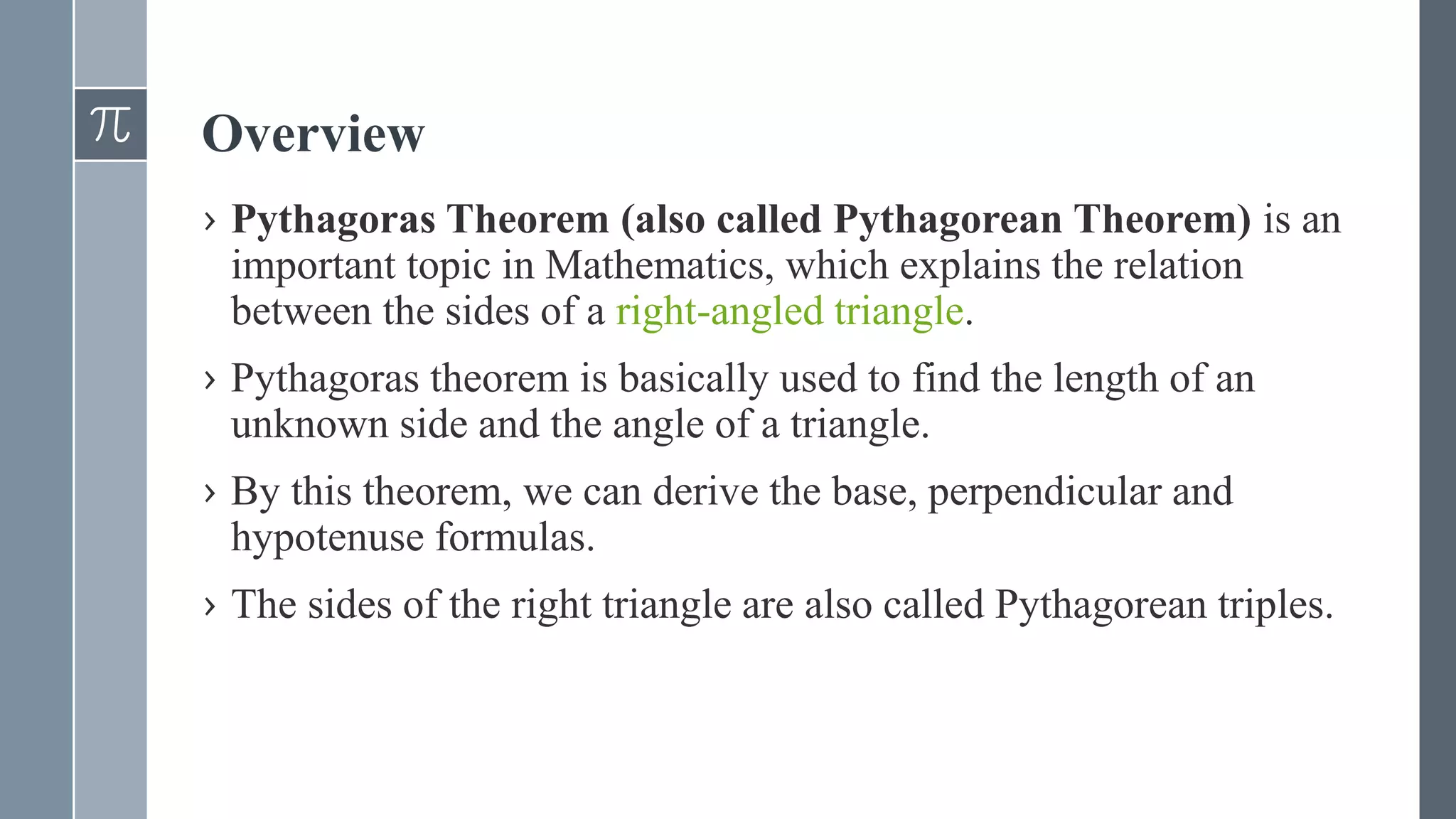 PYTHAGORAS THEOREM | PPTX | Physics | Science