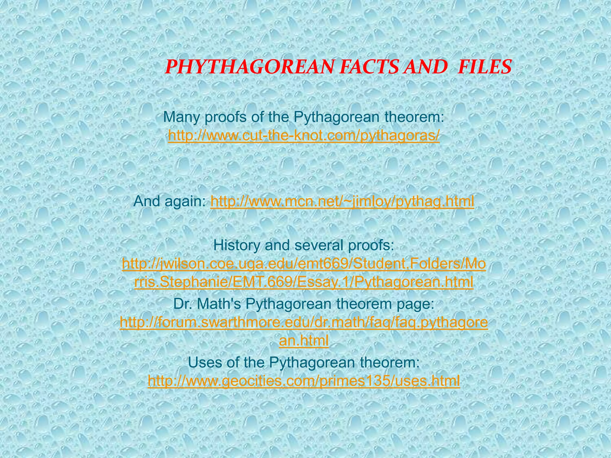 Pythagoras theorem history | PPTX