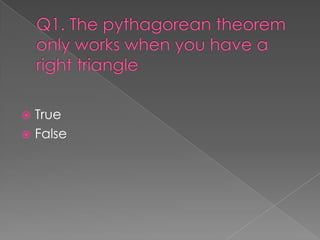 Quiz - Pythagoras Theorem | PPTX
