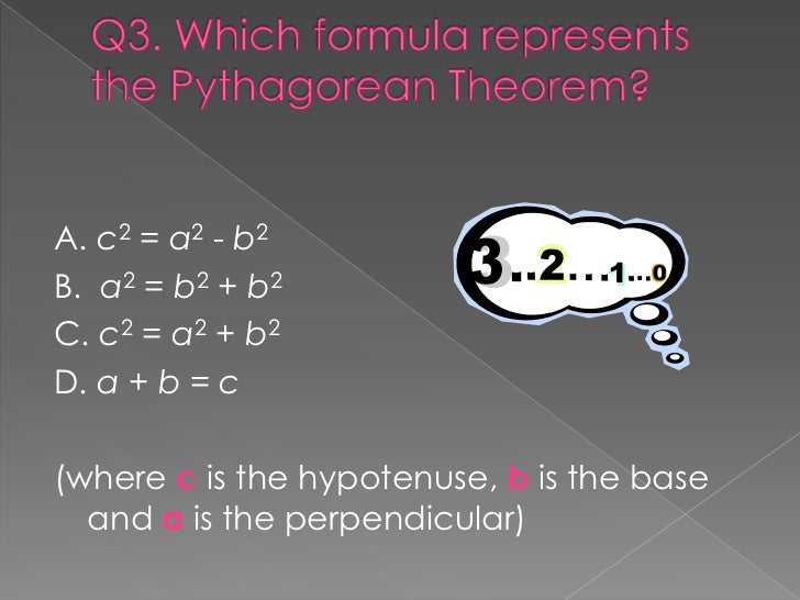 Quiz - Pythagoras Theorem