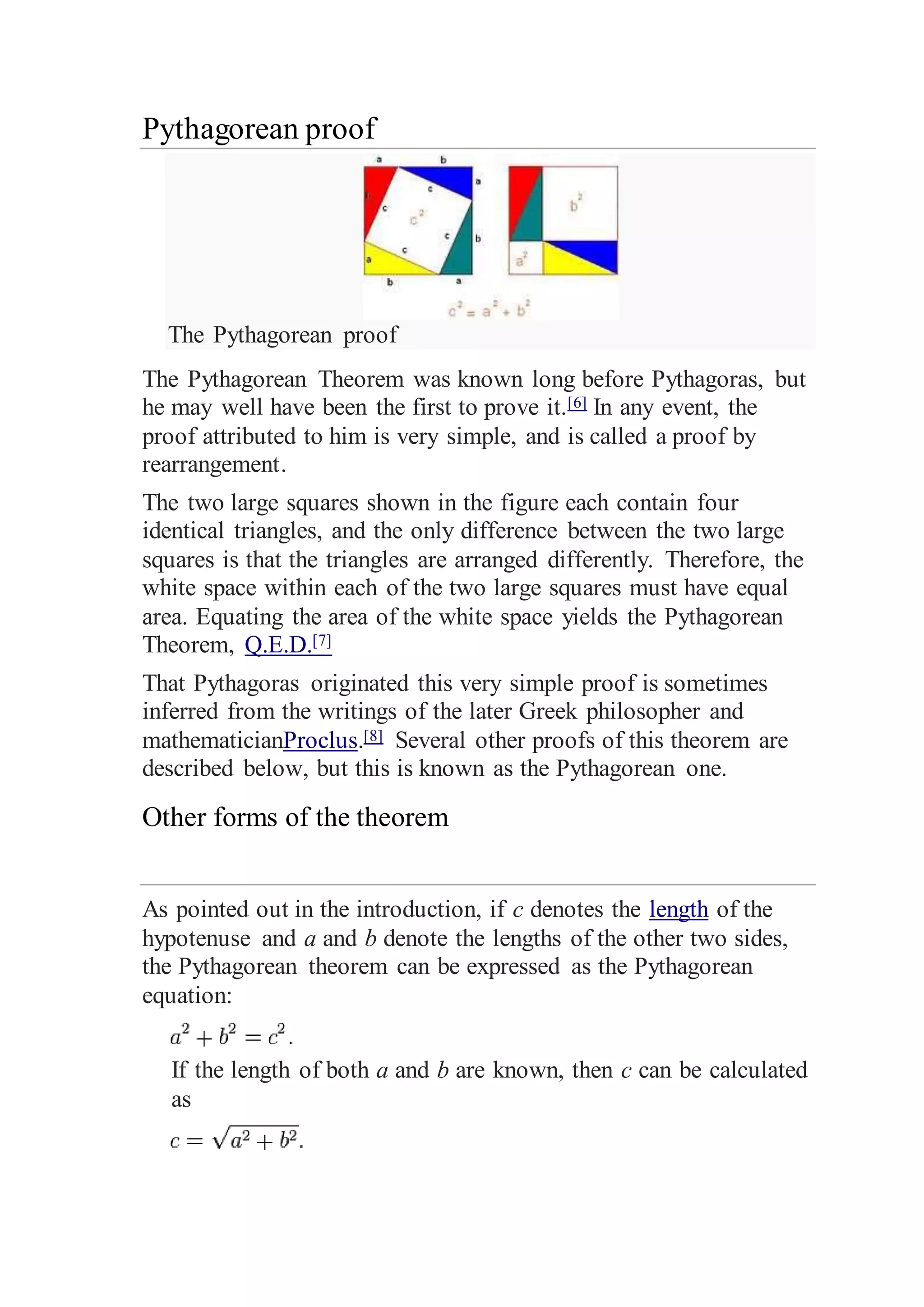 Pythagorean theorem | DOCX