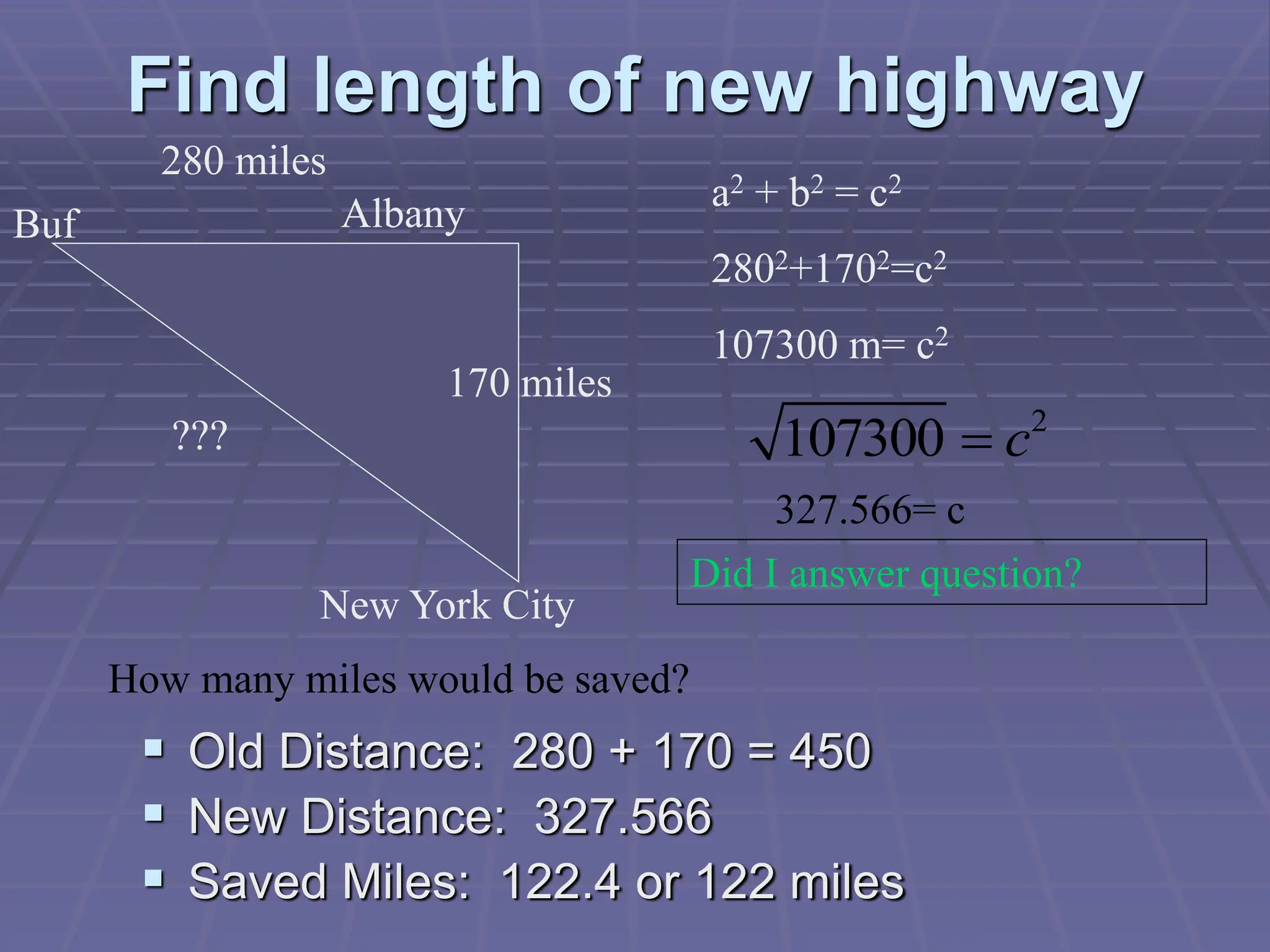 PYTHAGOREAN THEOREM on right triangles.ppt