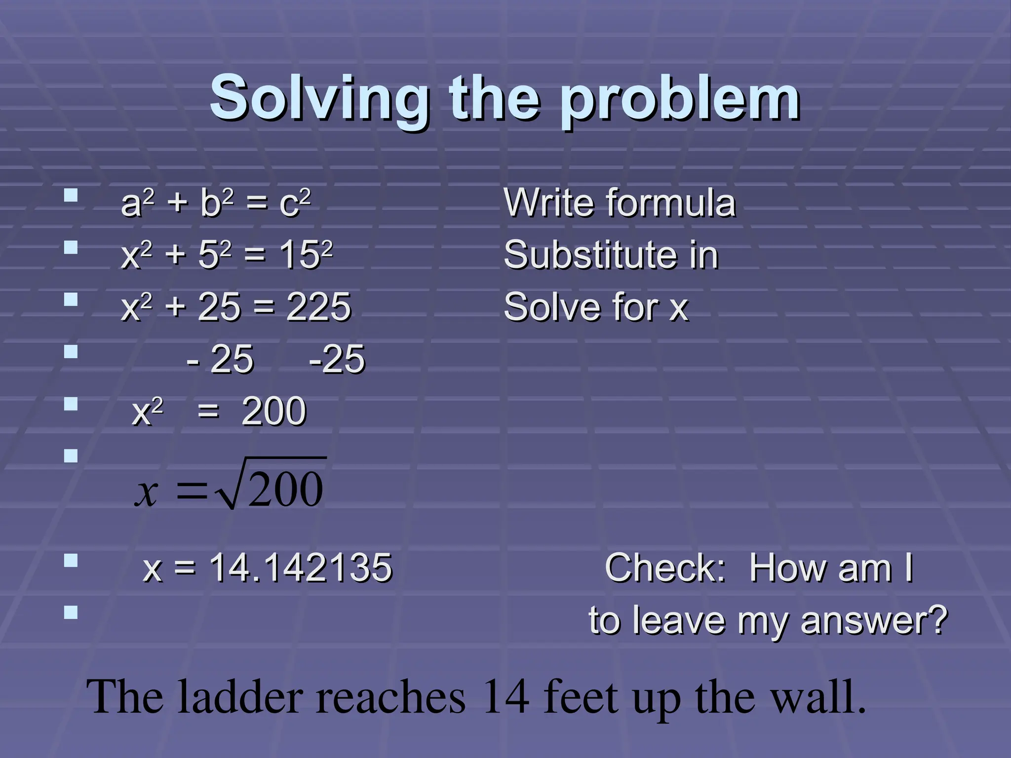 Pythagorean Theorem and its application to real life situation ppt | PPT