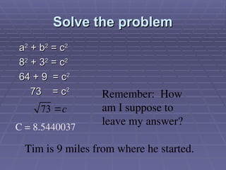 Pythagorean Theorem and its application to real life situation ppt | PPT