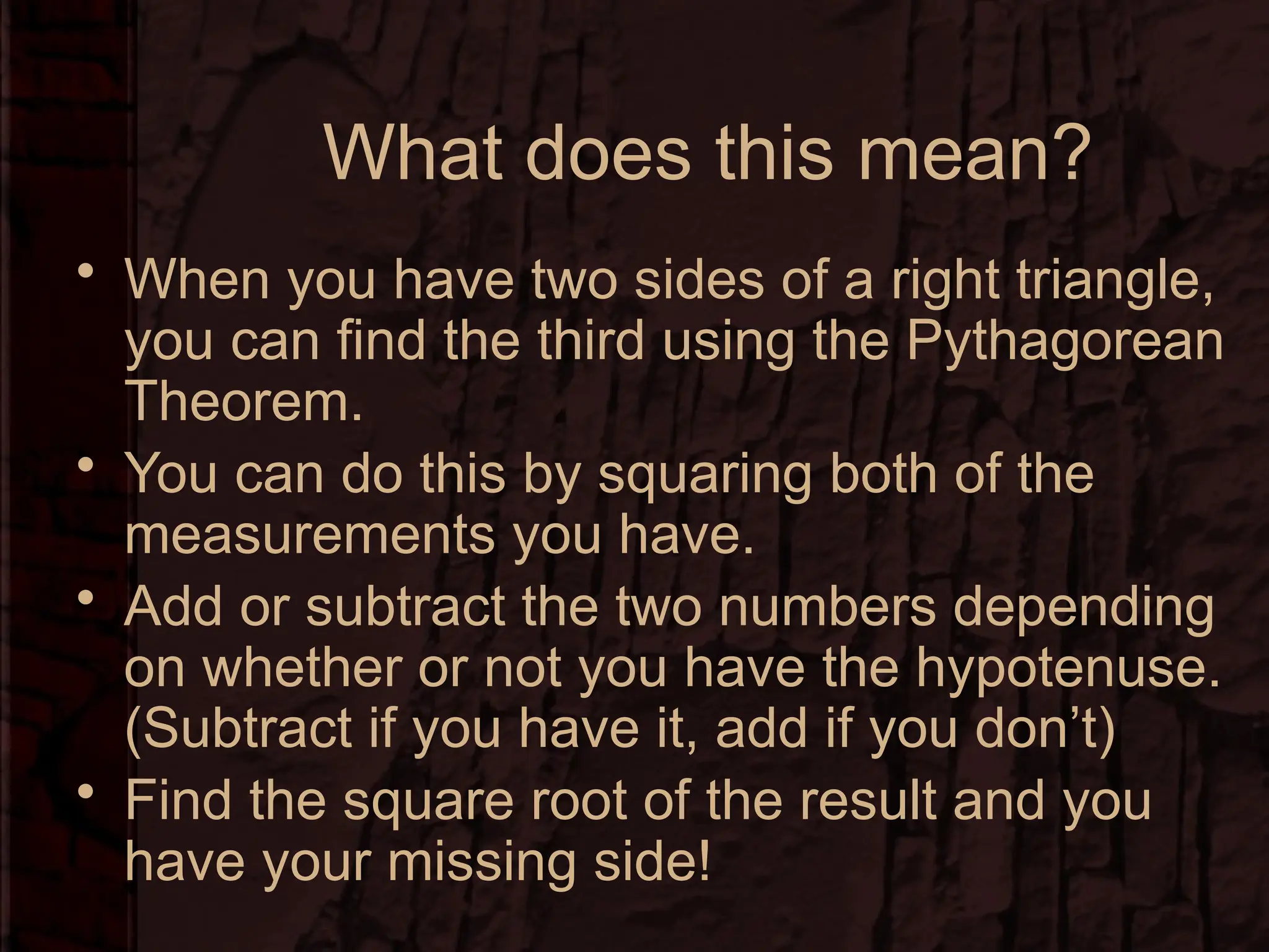 Pythagorean Theorem.powerpoint for grade 9 | PPTX