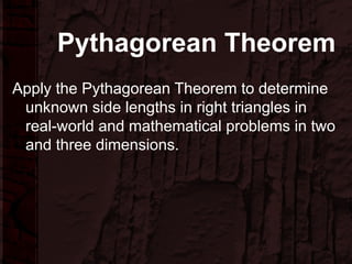 Pythagorean Theorem.powerpoint for grade 9 | PPTX