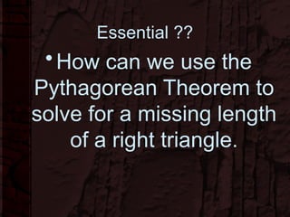 Pythagorean Theorem.powerpoint for grade 9 | PPTX