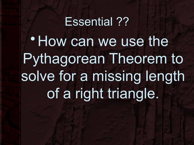 Pythagorean Theorem.powerpoint for grade 9 | PPTX