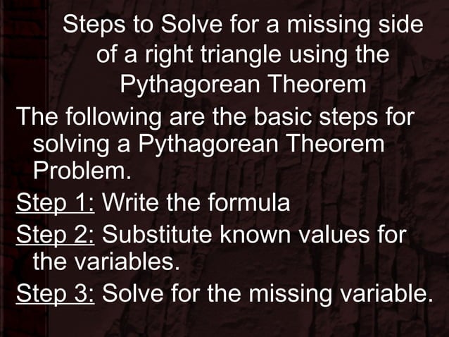 Pythagorean Theorem.powerpoint for grade 9 | PPTX