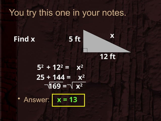 Pythagorean Theorem.powerpoint for grade 9 | PPTX