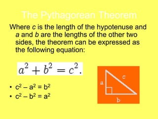 Pythagorean theorem 11.4 | PPT