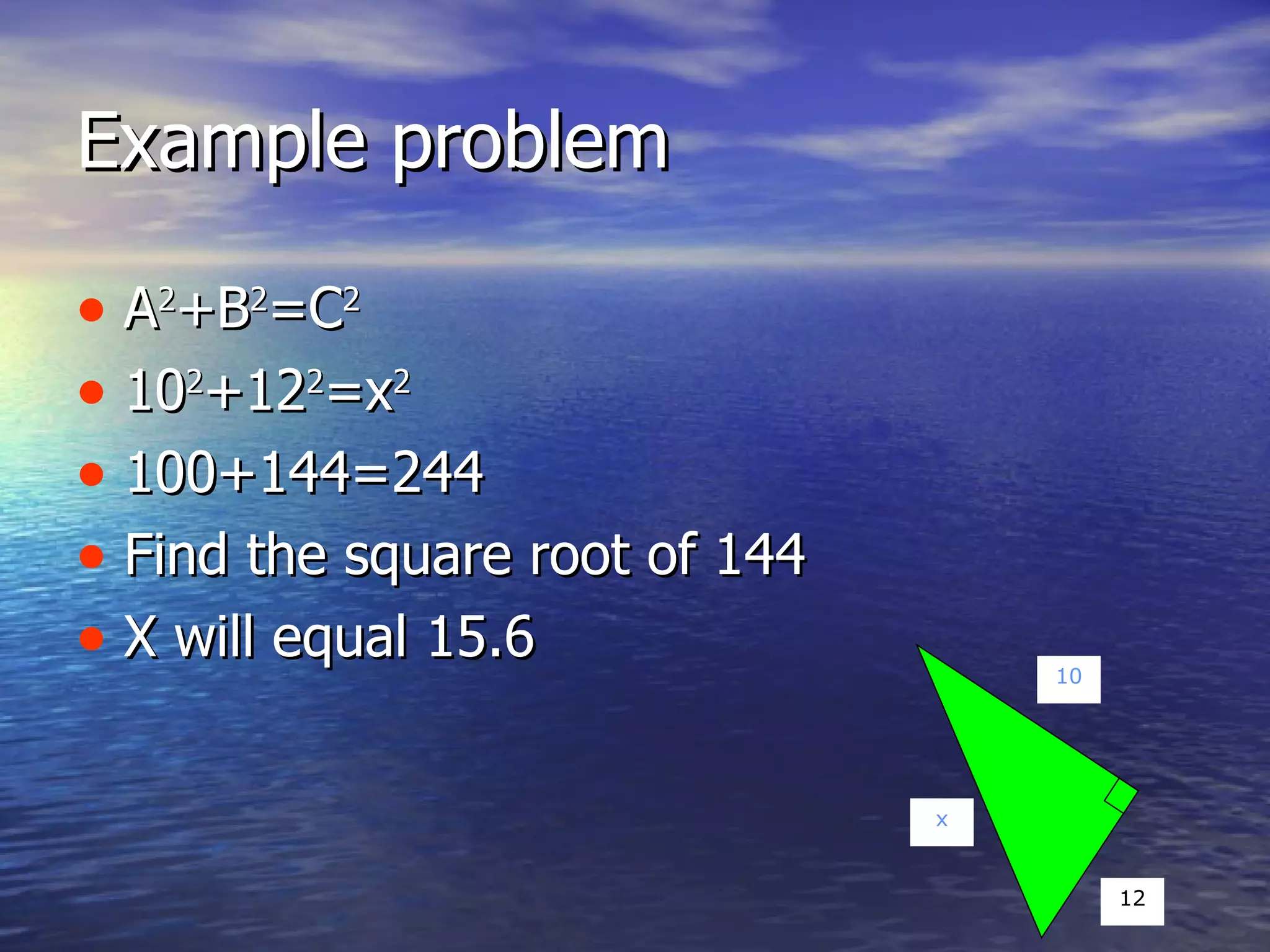Pythagorean theorem and distance formula | PPT