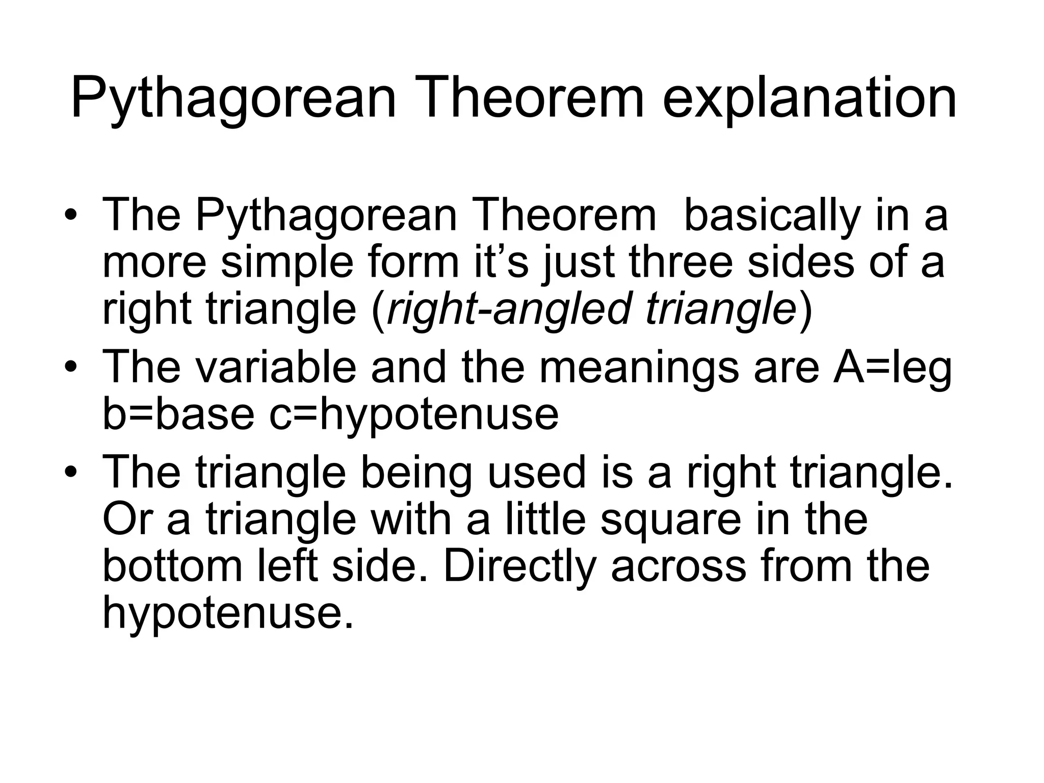 Pythagorean theorem and distance formula | PPT