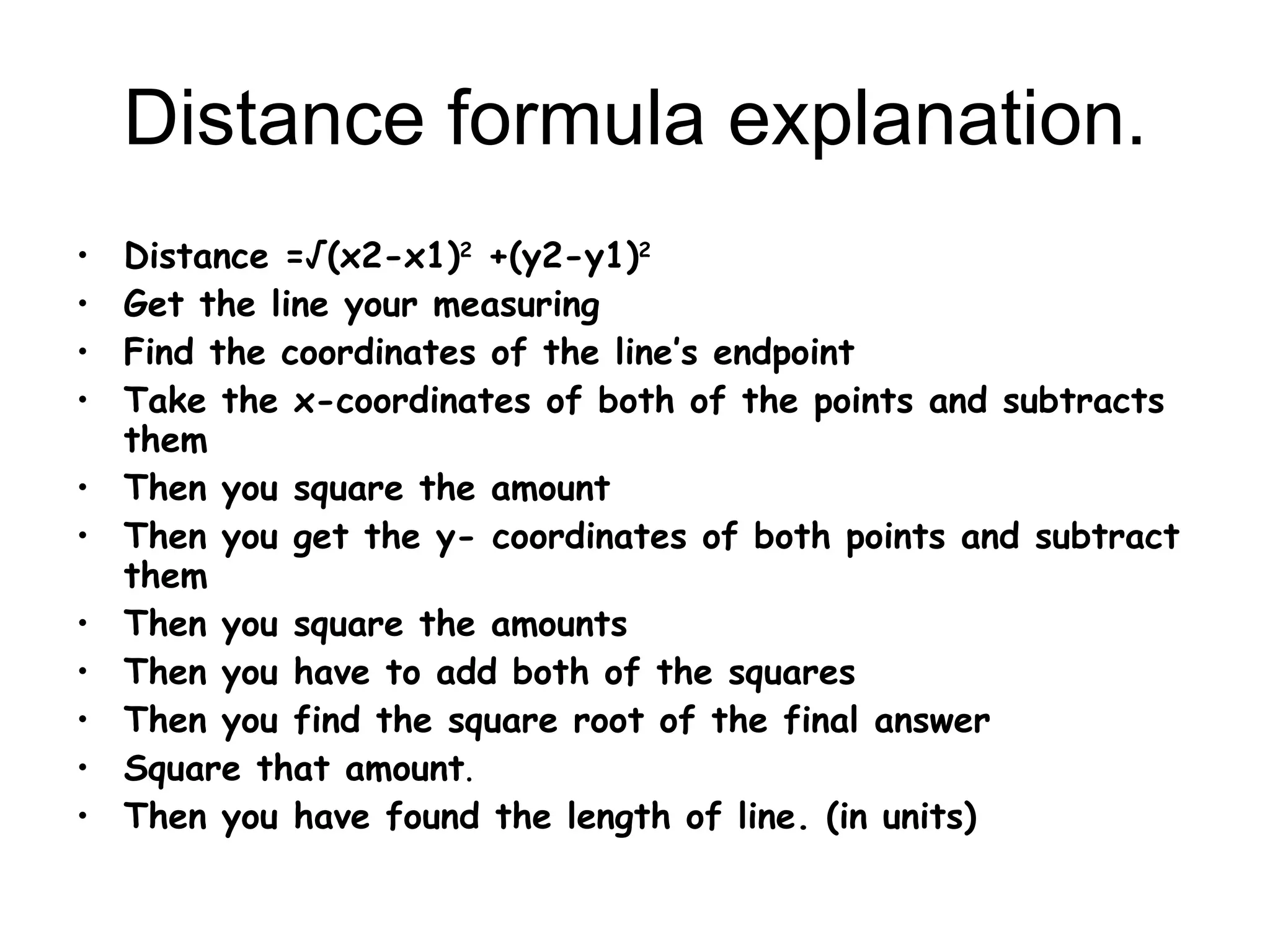 Pythagorean theorem and distance formula | PPT