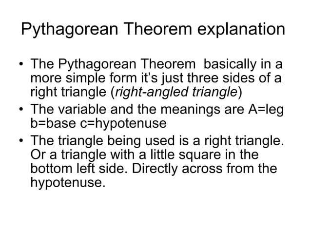Pythagorean theorem and distance formula | PPT