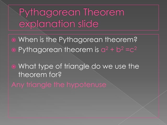 Pythagorean theorem and distance formula | PPTX