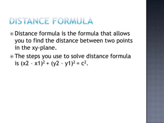 Pythagorean theorem and distance formula | PPTX