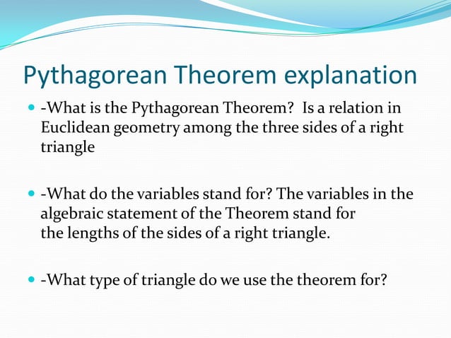 Pythagorean theorem and distance formula | PPTX | Physics | Science