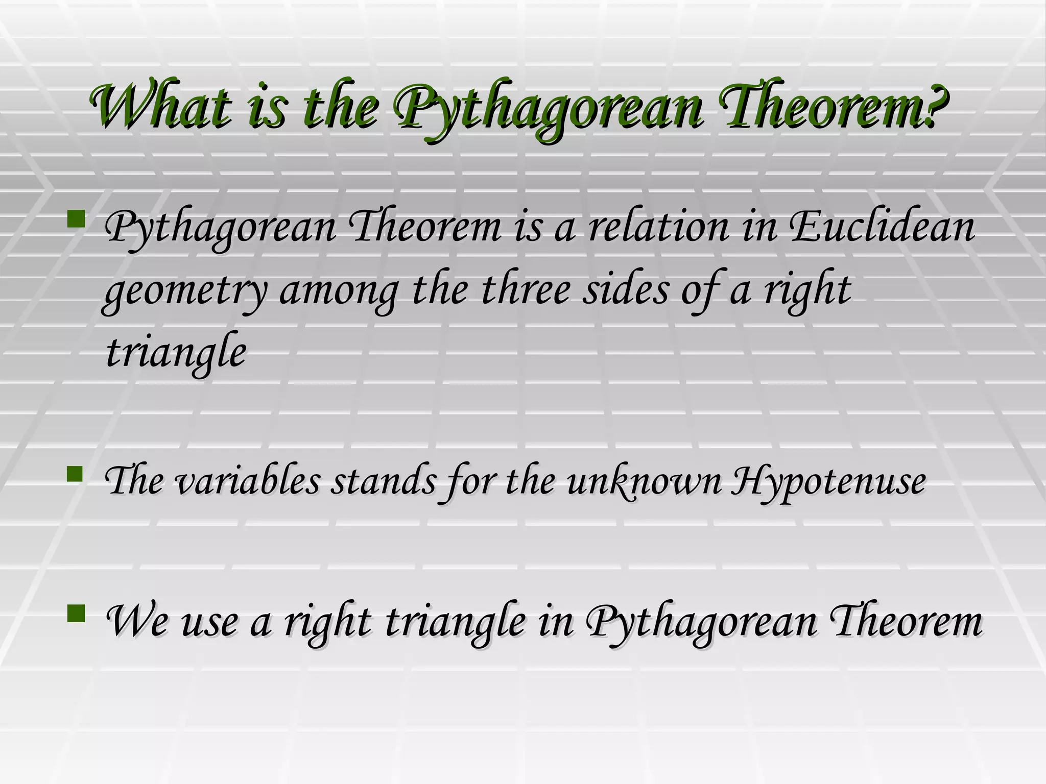 Pythagorean theorem and distance formula | PPT