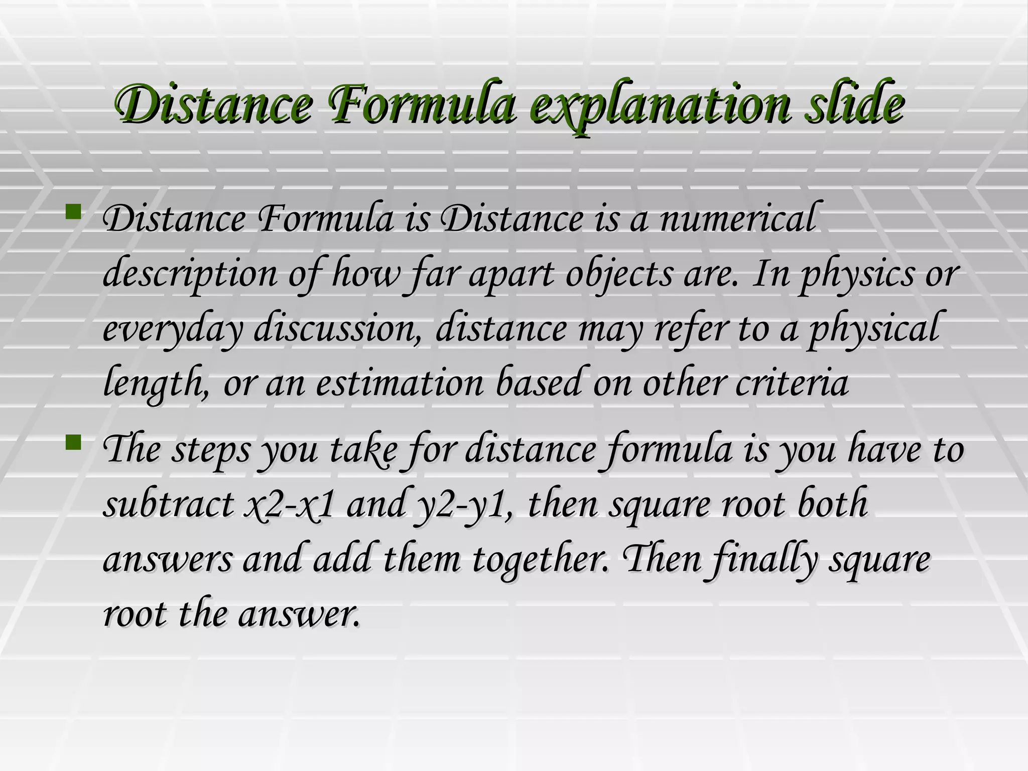 Pythagorean theorem and distance formula | PPT | Free Download