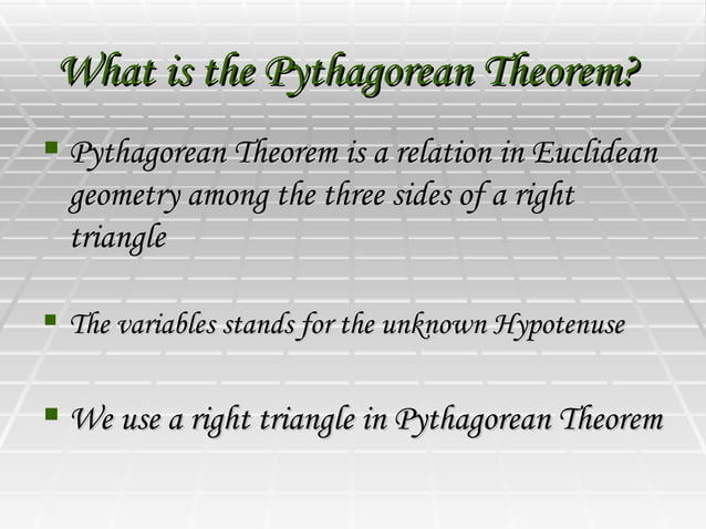 Pythagorean theorem and distance formula | PPT