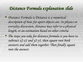 Pythagorean theorem and distance formula | PPT