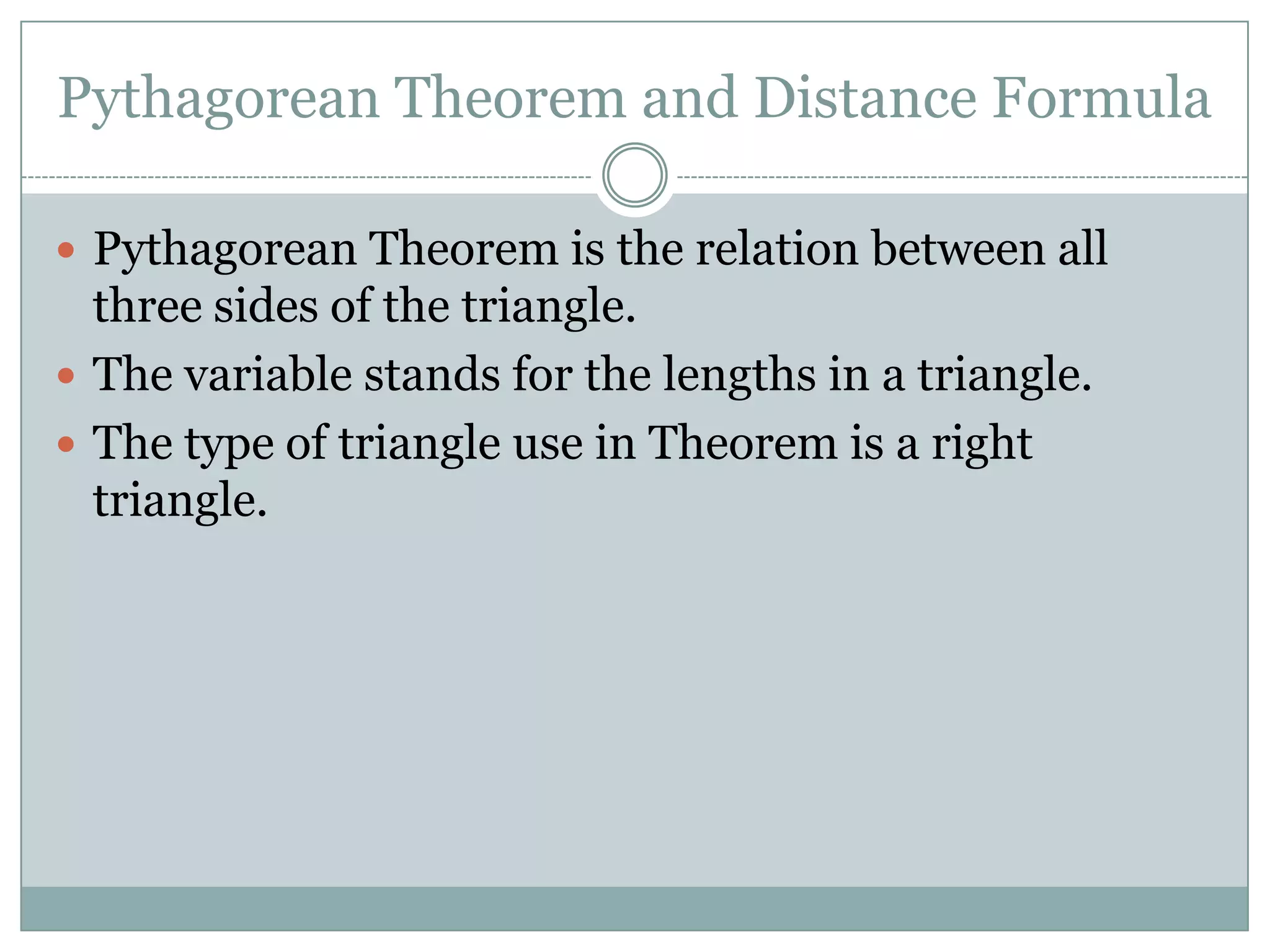 Pythagorean Theorem And Distance Formula | PPTX