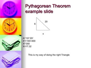 Pythagorean theorem and distance formula | PPT