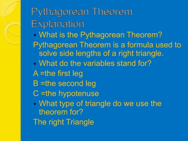 Pythagorean theorem and distance formula | PPTX