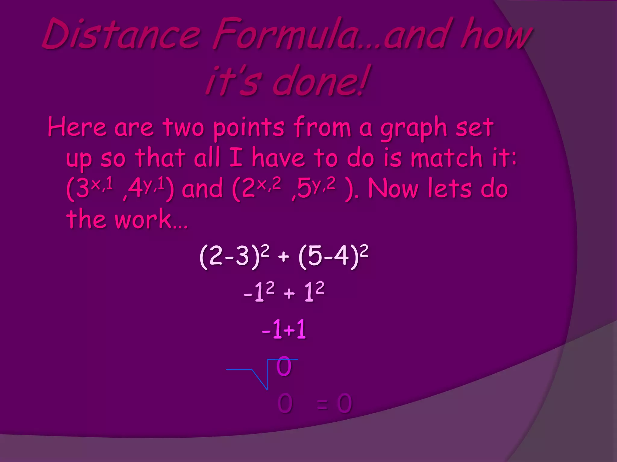 Pythagorean theorem and distance formula | PPTX
