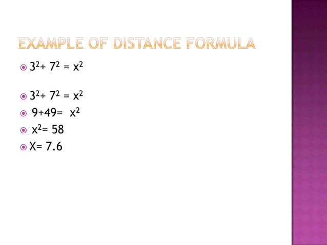 Pythagorean theorem and distance formula | PPT