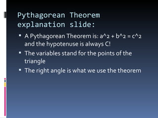 Pythagorean theorem and distance formula | PPT