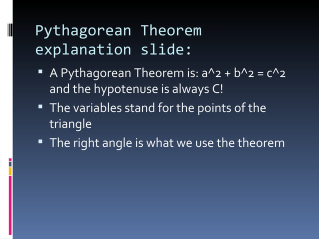 Pythagorean theorem and distance formula | PPT