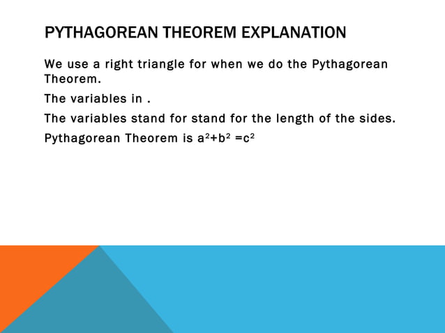 Pythagorean theorem and distance formula | PPT