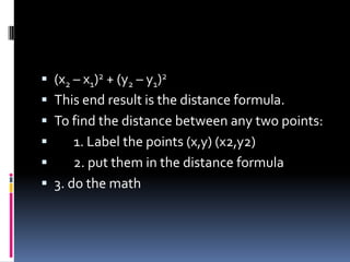 Pythagorean theorem and distance formula | PPT