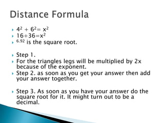 Pythagorean theorem and distance formula powerpoint | PPTX