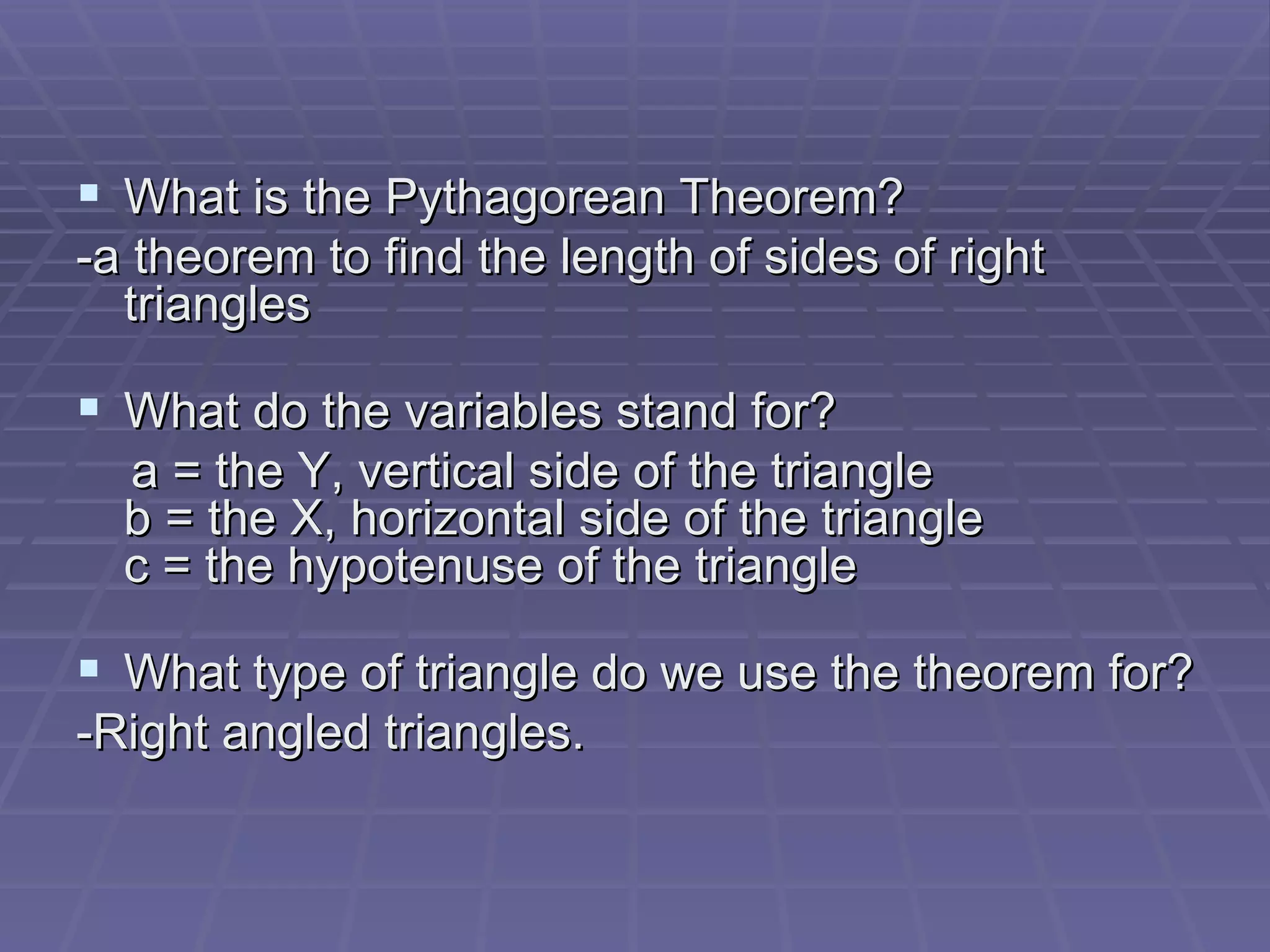 Pythagorean theorem and distance formula powerpoint1 | PPT