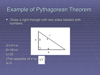 Pythagorean theorem and distance formula powerpoint1 | PPT