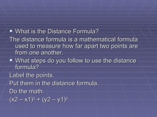 Pythagorean theorem and distance formula powerpoint1 | PPT