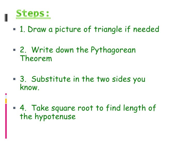 pythagorean theorem steps