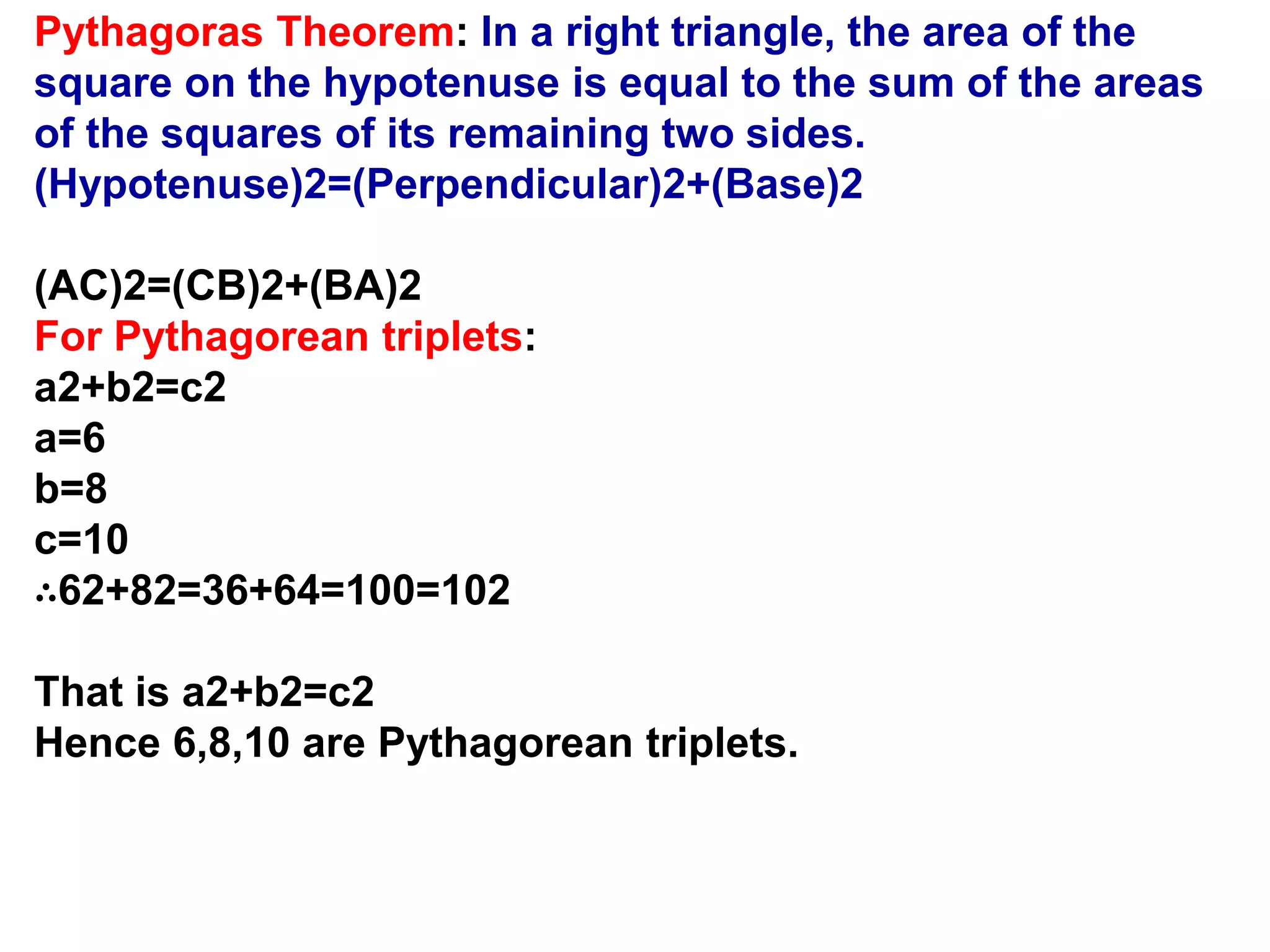 PYTHAGOREAN THEOREM | PPT