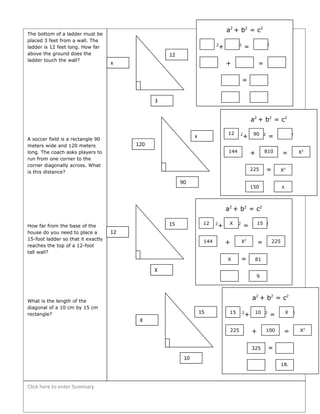 Pythagorean theorem notes | DOC